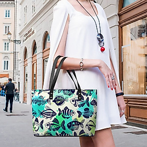 Womens Handbag Fish Leather Tote Bag Top Handle Satchel Bags For Lady