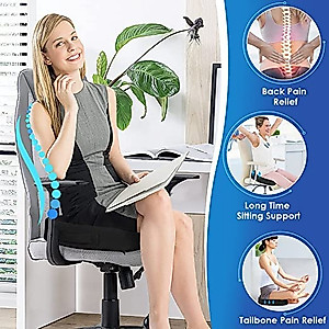 Memory Foam Cushion- Coccyx and Sciatic Nerve Pain Relief Cushion, Lower Back Pain Relief - Office Chair Cushion, Car Seat Cushion - Non-Slip Cushion