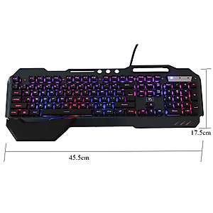 Backlit RGB Keyboard and Mouse Combo, Adjustable Breathing Lamp Wired Gaming Keyboard, Wrist Rest Keyboard 5 Adjustable DPI Gaming Mouse Adjustable Breathing Lamp for Mac, PC, Laptop Gamer (White)