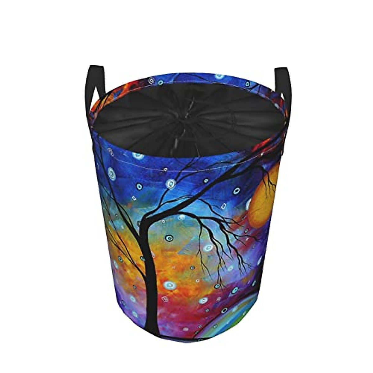 UMBRELO Life Tree Large Laundry Hamper, Colorful Laundry Basket Dorm Creative Trees Dirty Cloth Hampers Waterproof With Leather Handle, For Bathroommedium