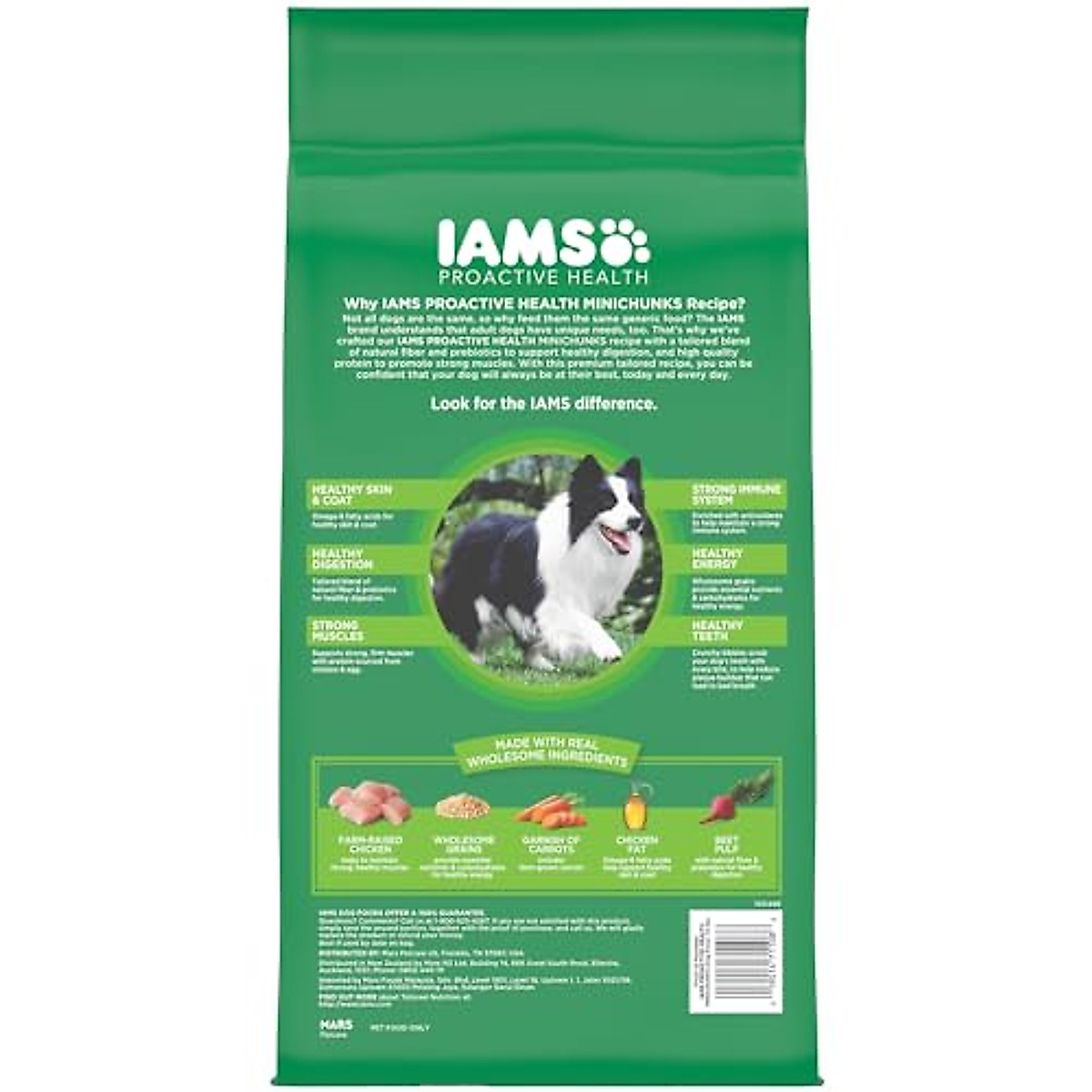 IAMS Adult Minichunks Small Kibble High Protein Dry Dog Food with Real Chicken, 7 lb. Bag