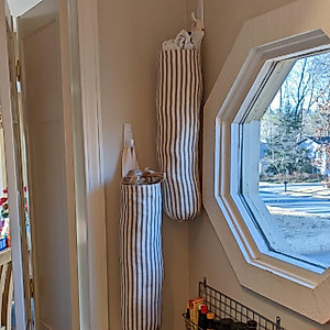 TOGETRUE Plastic Bag Holder, Wall Mount Grocery Bag Holder, Reusable Trash Bag Organizer for Home Kitchen Pantry Decor (Gray)