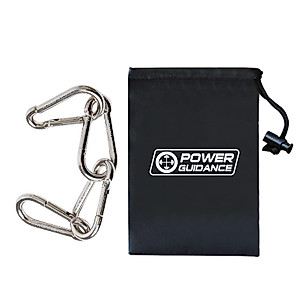 POWER GUIDANCE Stainless Steel Snap Hook, Carabiner Fit for Lat Pulldown Attachments, chrome-plated coating, Cable Machine Accessories for Home Gym, Weight or Climbing attachments, Set of 4