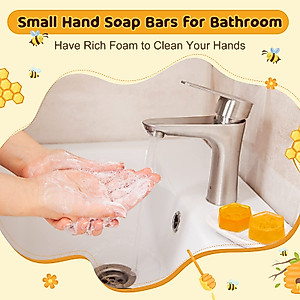 Otuuz 48 Pcs Baby Shower Bee Party Favors Honeycomb Soap Honeycomb Bee Soap with Honeycomb Stick Handmade Soap Favors Gifts for Guest Gender Reveal Party Baby Shower Decorations (Yellow)