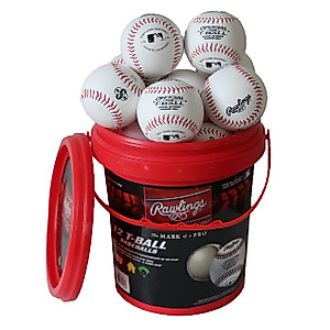 Rawlings | Official T-Balls | TVB | Youth/6u | Bucket | 12 Count | Sponge Rubber Core | Indoor/Outdoor White