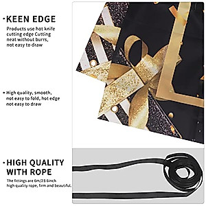 Homelove Birthday Banner,(71 x 43 Inch) Large Happy Birthday Backdrop Banner, Black Gold Balloon Photography Background Party Decorations for Party Favor Supplies Birthday Celebration