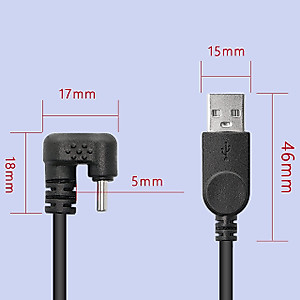 GELRHONR Micro USB Cable U Shape,180 Degree Angle USB 5 Pin Nylon Braided Fast Data Sync Charging Cord USB A to USB B Fast Charger Wire for Most Micro USB Devices - Black 4.9Ft/1.5M