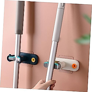 CRILSTYLEO 4pcs Mop Broom Holder Broom Wall Mount Wall Mounted Clothes Hanger Punch Garage Broom Holder Wall Mounted Shelves for Wall Mount Clothes Mounted Mop Holder Cleaning Tools