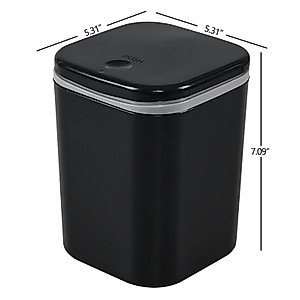 Yesdate Mini Trash Can, Small Trash Can, 0.5 Gallon Mini Wastebasket Container Bin for Desk, Countertop- Black