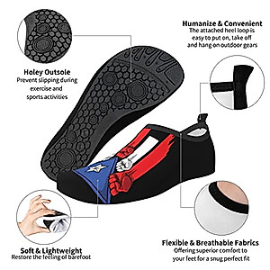 Puerto Rican Flag Logo Water Shoes Outdoor Exercise Water Shoes Adult Water Shoes Necessities for Men Women Water Games Black