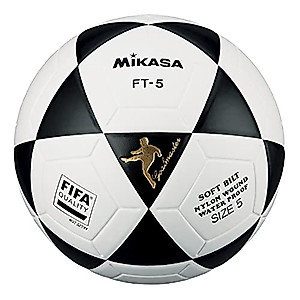 MIKASA Ball Pro 5 Ft-Foot-Volleyball, Black/White, 5–1301