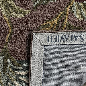 SAFAVIEH Blossom Collection 8' x 10' Brown/Multi BLM920A Handmade Floral Premium Wool Area Rug