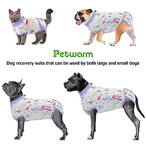 PetWarm Recovery Suit for Dogs, Dog Cat After Surgery Onesie for Male & Female Dogs, Post-Spay & Neuter, Weaning, Prevents Licking–Cotton Protect Dog Abdominal– Dog Cone & E-Collar Alternative,XS