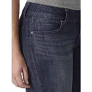 Wrangler womens Western Mid Rise Stretch Straight Leg Jeans, Dark Stone, 11 30 US
