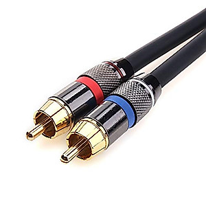 TISINO RCA to 1/4 Cable, Quarter inch TRS to RCA (1/4 Stereo to 2 RCA) Audio Y Splitter Cable Insert Cable - 10 feet/3 Meters