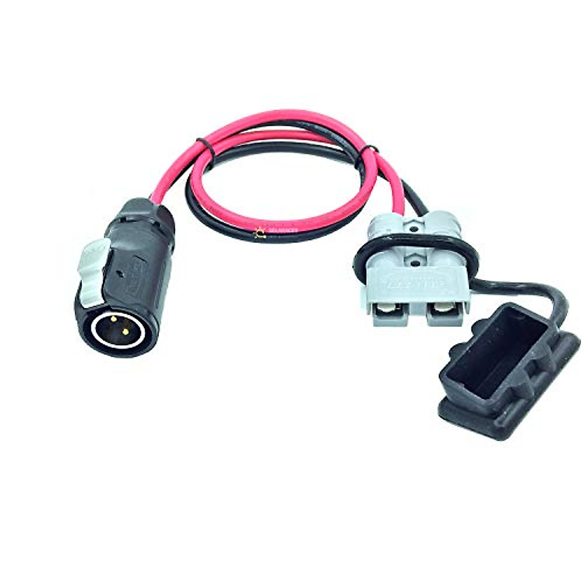 SolarAccs 2 Pin Power Industrial Circular Connector to Anderson Cable Adapter for Solar Panel Suitcase and Grand Design RV's Industry,Forrest River RV Solar Ports 10 AWG 20in/51cm (2Pin-Anderson)