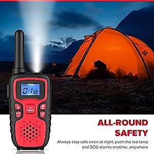 Walkie Talkies for Adults-Wishouse 2 Way Radio Long Range,Hiking Accessories Camping Gear Toys for Kids with Flashlight,SOS Siren,NOAA Weather Alert Scan,VOX,22 Channel,Easy to Use(No Battery Charger)