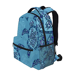 ALAZA Colored Sea Turtle Backpack Daypack School Bag Travel Shoulder Bag for Students Boys Girls