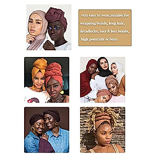 Nonbongoy Head Wraps for Black Women Stretch Turban African Headwraps Scarf Soft Hijab Hair Wraps Jersey Head Scarf for Locs Braids