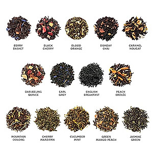 Tea Forte Assorted Gift Set, Assorted Loose Classic Flavored Leaf Tea, Single Steeps Chest Gift Box, 28 Count (Pack of 1)