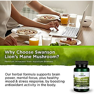 Swanson Lion's Mane Mushroom - 60 Capsules, 500mg Each