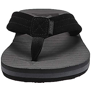 Quiksilver Men's Carver Suede 3 Point Flip Flop Athletic Sandal, Grey 1, 11