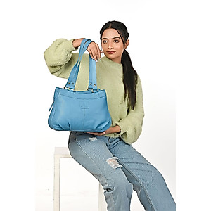 ROLANDO Dalia Women's Top-Handle Leather Handbag (Turquoise)