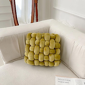 Awcvire Knot Throw Pillow Home Decoration Cushion, Home Office Sofa Room Decor Yard for Boys Girls, Multicolor Selection Square Decorative Plush Cushion (S-4.7"×11.8"×13", Olive)