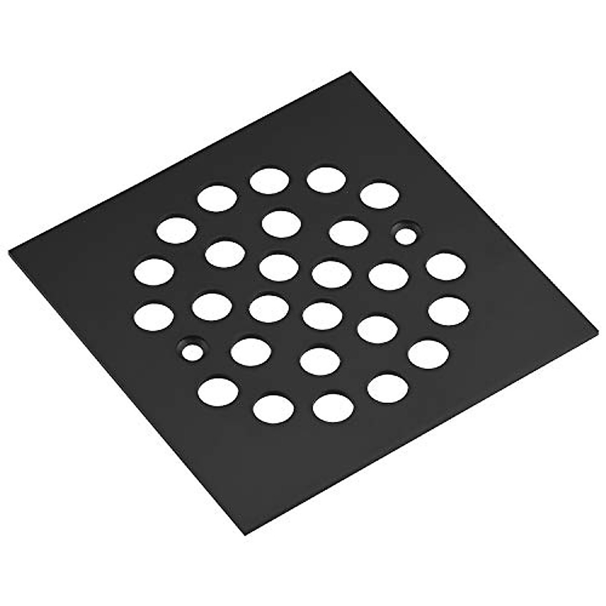 VOURUNA Square 4-1/4 Inch (108mm*108mm) Screw-in Shower Drain Cover Replacement Square Floor Drainer Grate, (Black)