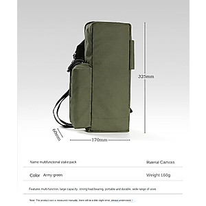 Portable Canvas Tent Pegs Storage Bag Tent Stakes Organizer Wind Rope Hammer Tool Pouch Camping Fishing Accessories Waist Pack