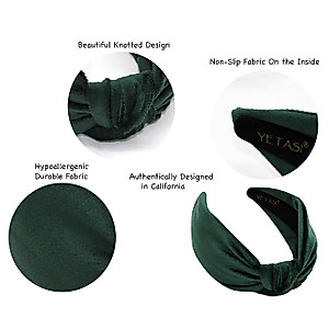 Velvet Green Headbands Women for Christmas, Headbands Girls Headbands Trendy, Womens Headbands are Knotted Headbands for Women's Hair, Cute Headbands for Women, Top Knot Fashion Designer Headband
