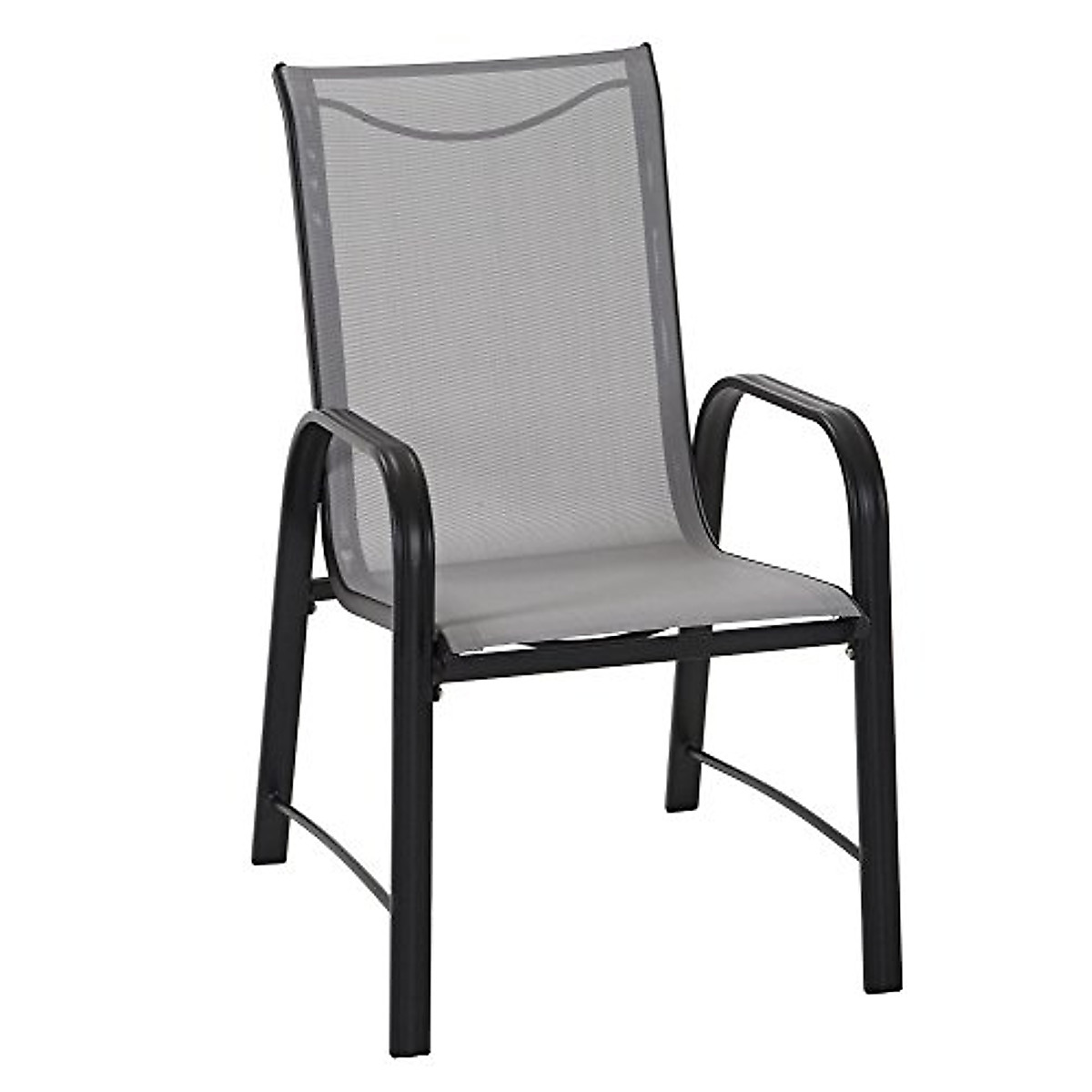 Cosco Outdoor Dining Set, 7 Piece, Gray Frame, Light Gray Sling