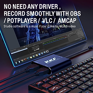 KKF 4K HDMI Capture Card, 1080P 60FPS Video Capture Card for Streaming and Recording of PS5, PS4, Xbox Series X/S, Nintendo Switch via DSLR OBS with HD Ultra-Low Latency (USB A 3.0)
