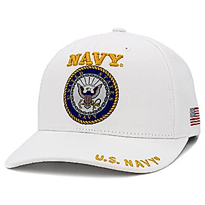 KBNAVY-004 WHT US Navy Officially Licensed Baseball Cap Military USA Vintage Adjustable Hat