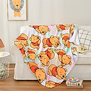 Yotsuba Nakano Cute Bear Snuggly Blanket, Flannel Blanket Fluffy Cozy Fuzzy Throws Non-Shedding for Nap Bed Sofa Couch Home Decor 60 X 50 in