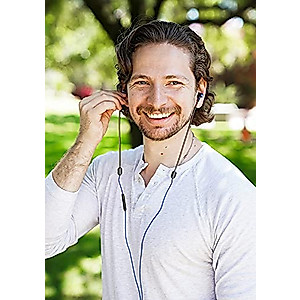 DefenderShield EMF-Free Air Tube Stereo Earbud Headphones - Universal Radiation Free Wired Headphones with Mic & Volume Control