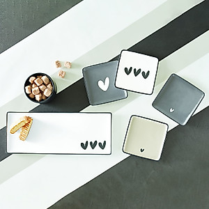 Santa Barbara Design Studio Ceramic Serving Tray, 12 x 5-Inch, Hearts