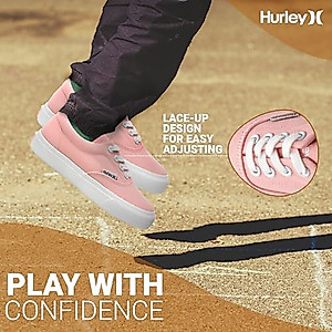 Hurley Marley Kids Lace Up Canvas Sneakers – Low Cut Skateboarding Shoes for Kids, Sports Shoes for Boys and Girls, Pink