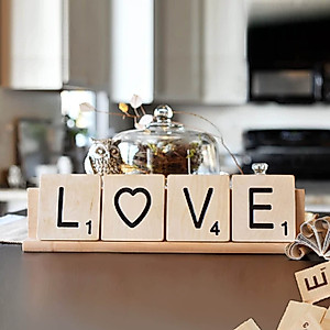 RHBLME 20 Pack Wooden Scrabble Tile Holders, Letter Replacement Racks Word Tray for Crafts, Game Stands, Mexican Train, Mahjong, and More