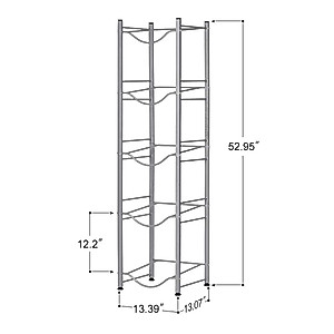 OYEAL Water Jug Stand 5 Tier Water Bottle Storage Organizer Detachable Heavy-Duty Water Rack for 5 Gallon Jug Dispenser Stand, Easy Assembly