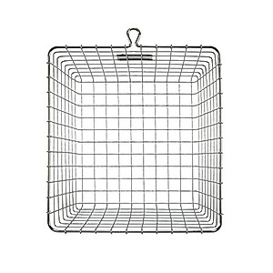 Takyl Home Medium Vintage Kitchen Pantry Basket with Customizable Label Plate for Shelves, Pantry, Closet and Food Storage, Large, Chrome