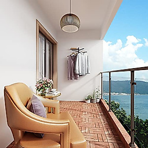 KLDKLD Swivel Towel Rack,Wall Mounted Towel Bar for Bathroom,4-Arms Towel Rack with Hook, Space Saving Towel Holder for Bathroom