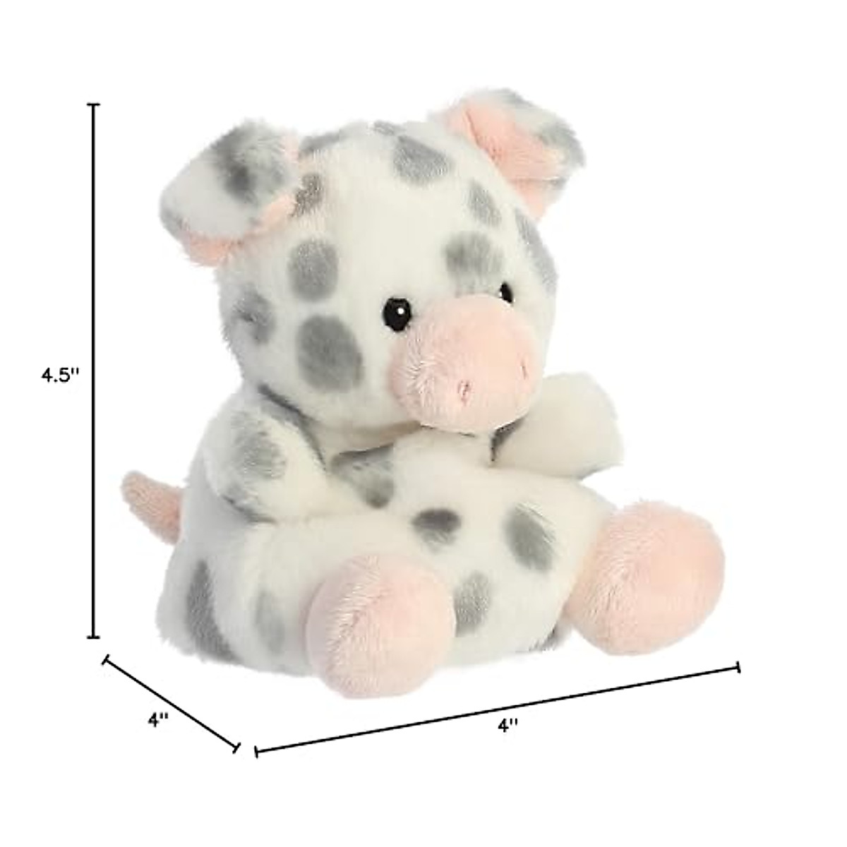 Aurora® Adorable Palm Pals™ Piggles Spotted Piglet™ Stuffed Animal - Pocket-Sized Play - Collectable Fun - White 5 Inches
