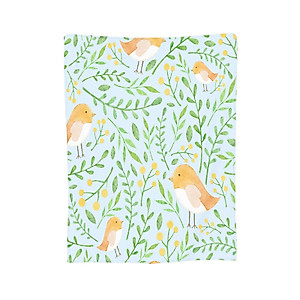 Throw Blanket 50x60 Inch,Birds Texture Watercolor Flannel Soft Cozy Fluffy Throw Blankets and Warm Throws for Adults in Couch Sofa Bed 60x50 Inch