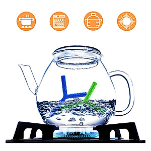 2 Pack Sensory Chew Hollow Teething Tubes, Y Style Teether Toys for Babies 3+ Months, Silicone Teether Tubes for Autistic Chewers, ADHD, Baby Nursing or Special Needs (Blue, Green)