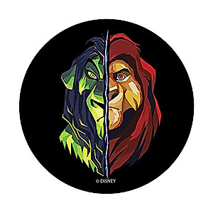 Disney The Lion King Half Scar Half Mufasa Face PopSockets PopGrip: Swappable Grip for Phones & Tablets