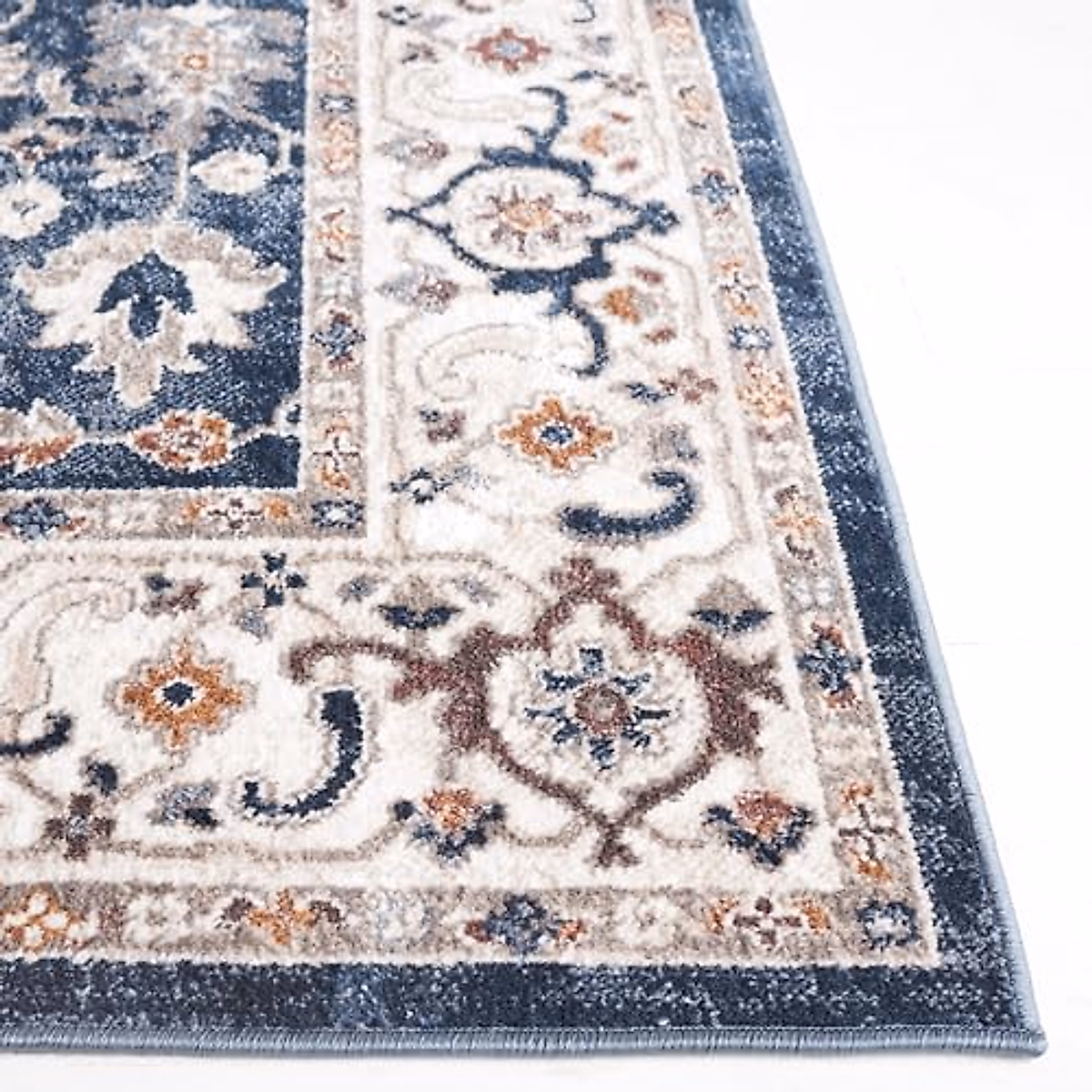 Safavieh Bayside Collection Area Rug - 8' x 10', Blue & Grey, Traditional Oriental Design, Non-Shedding & Easy Care, Machine Washable Ideal for High Traffic Areas in Living Room, Bedroom (BAY100M)