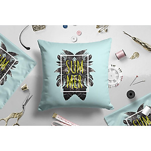 iiRov Summer Design Ink-Fuzed Decorative Throw Pillow - Mint Summer Time