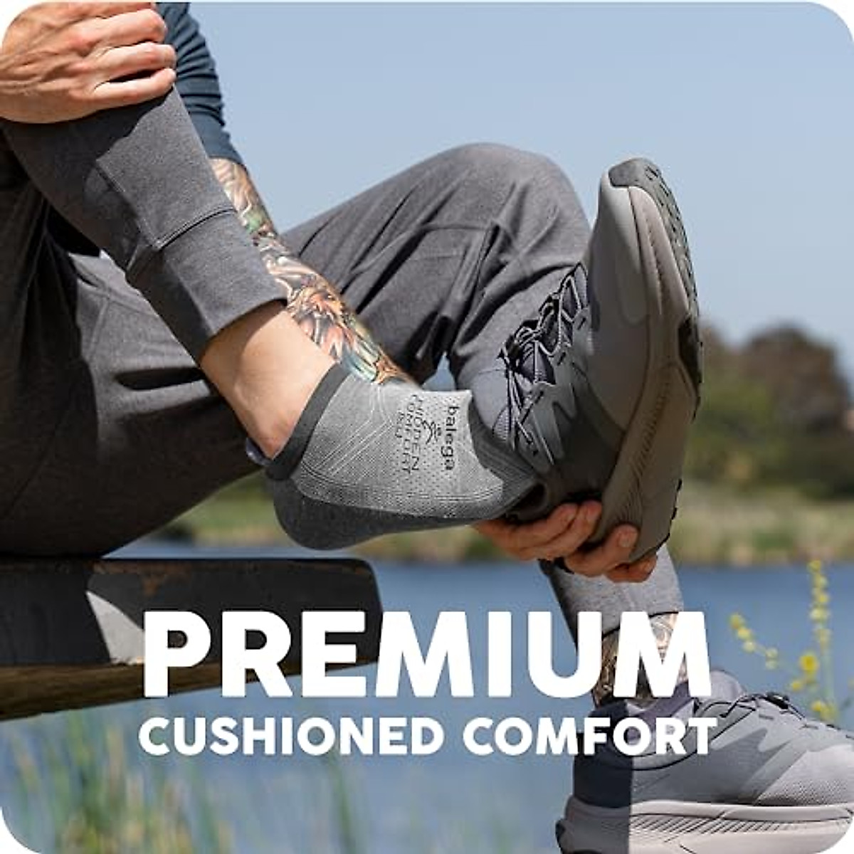 Balega Hidden Comfort Performance No Show Athletic Running Socks for Men and Women (1 Pair), Black, Medium