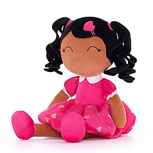 Gloveleya Baby Doll Gifts Plush Curly Girl Toys with Love 16" Rose